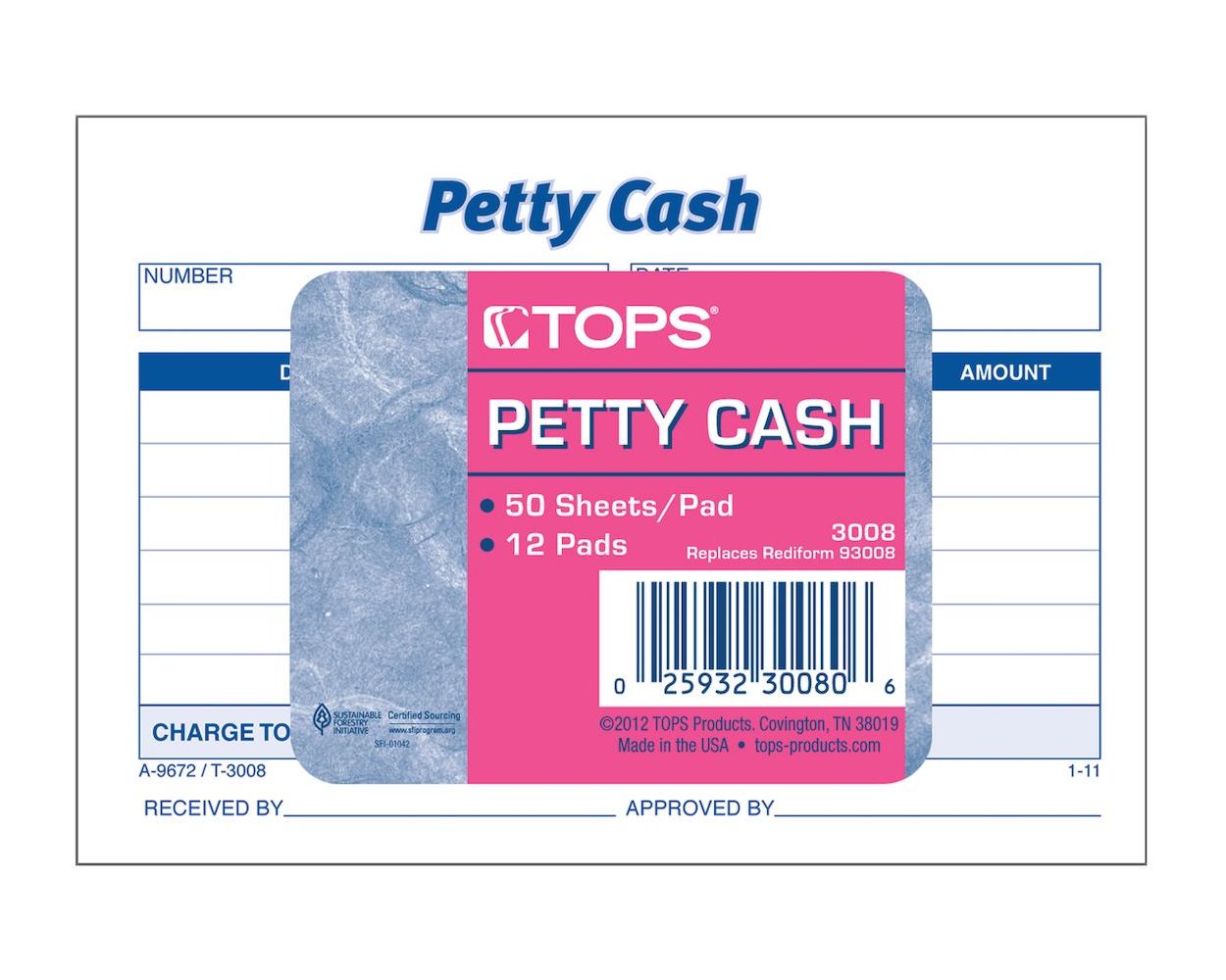 Receipt Book TOPS Duplicate Petty Cash Book Petty Cash Tin