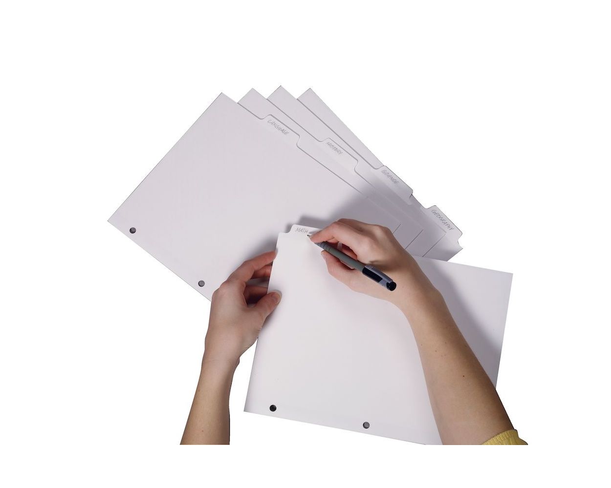 Cardinal Write 'n Erase Tab Divider, 5 Tab, White