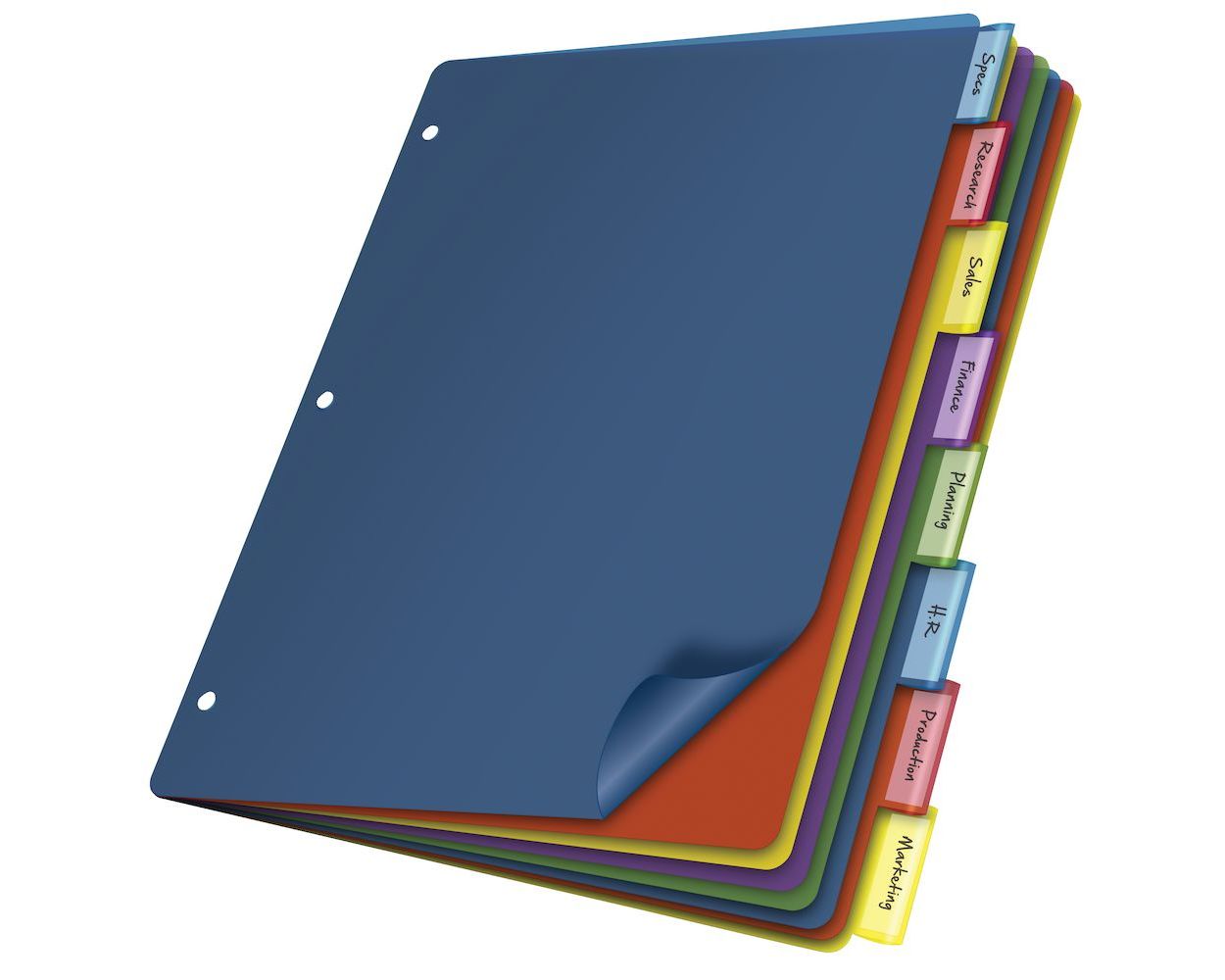 Cardinal Poly Divider (w/o Pockets), 8 Tab, Multicolor