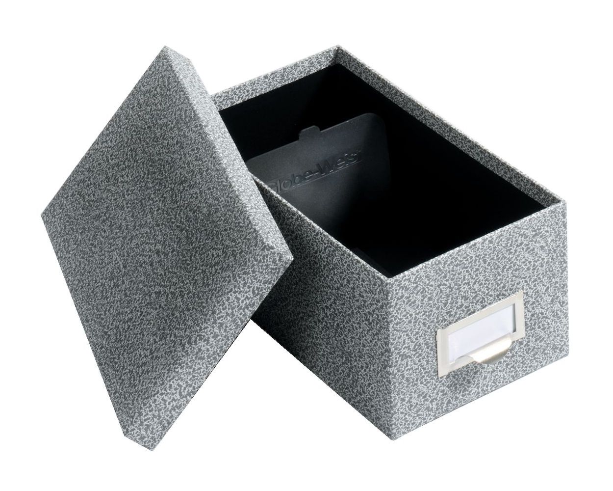 GlobeWeis Fiberboard Index Card Storage Boxes, 4" x 6" Card Size, Black ...