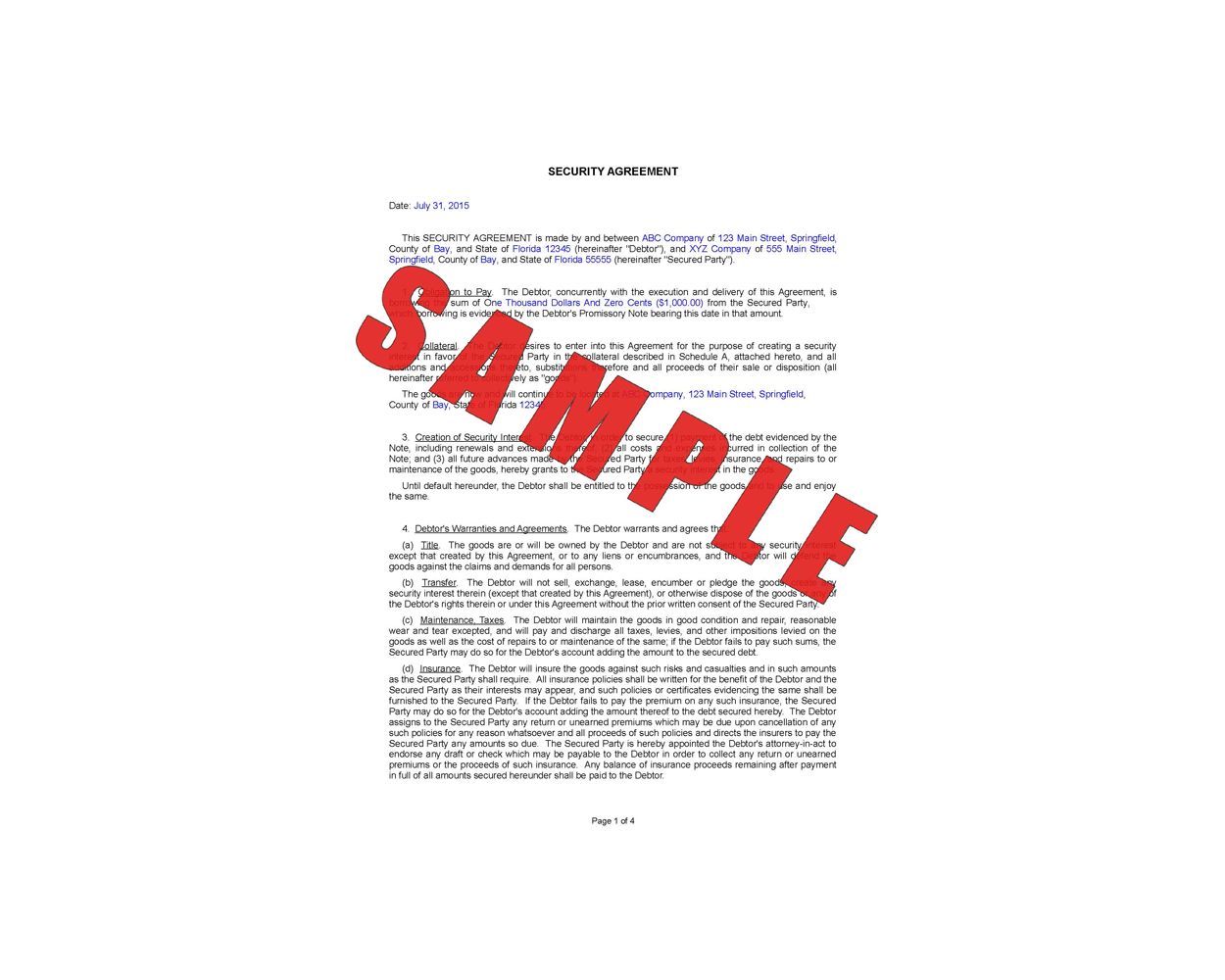 Collateral Security Agreement