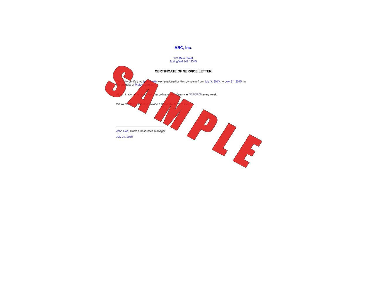 Termination Of Employment Confirmation Letter - Infoupdate.org