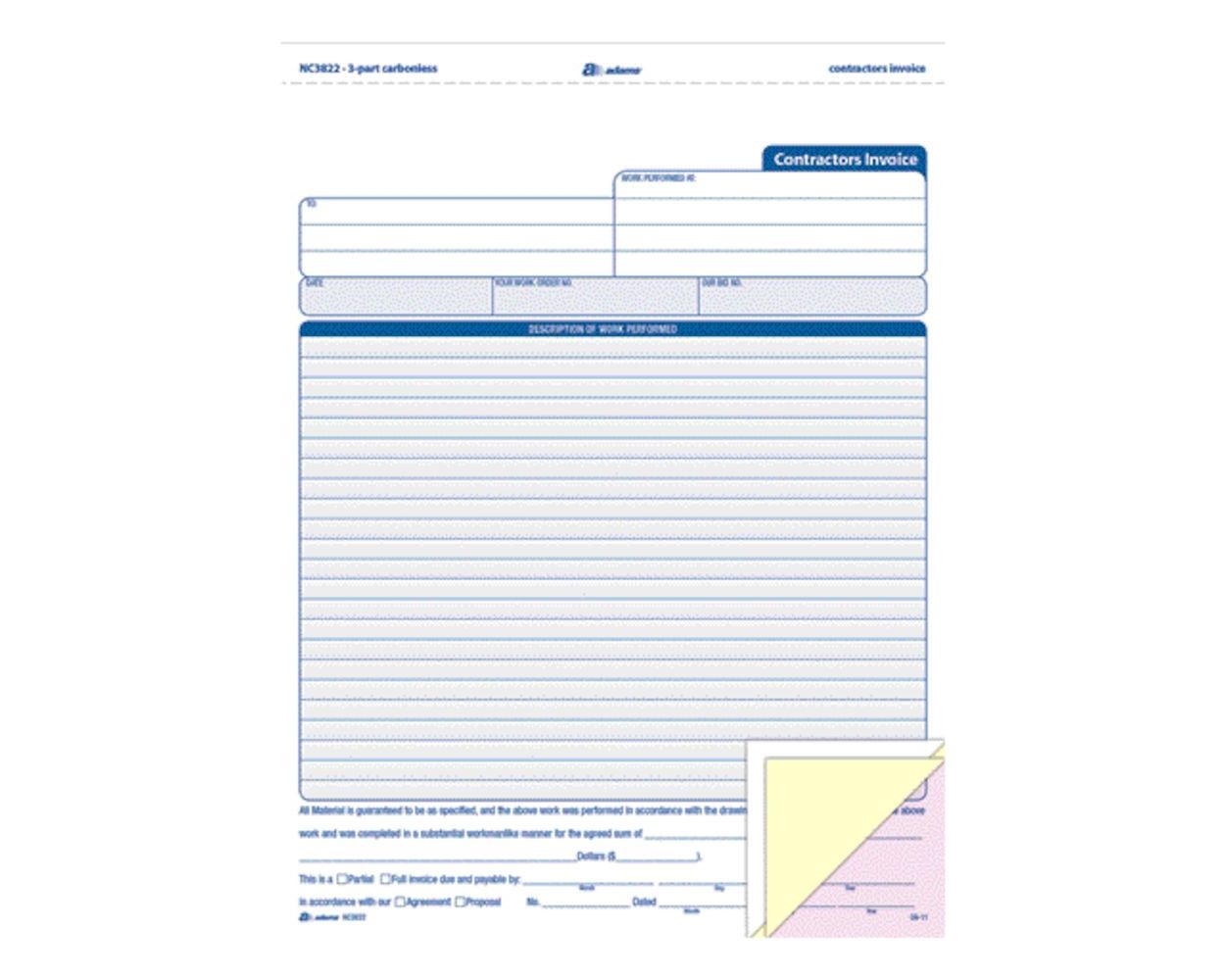Contractors Invoice Sheets Printable