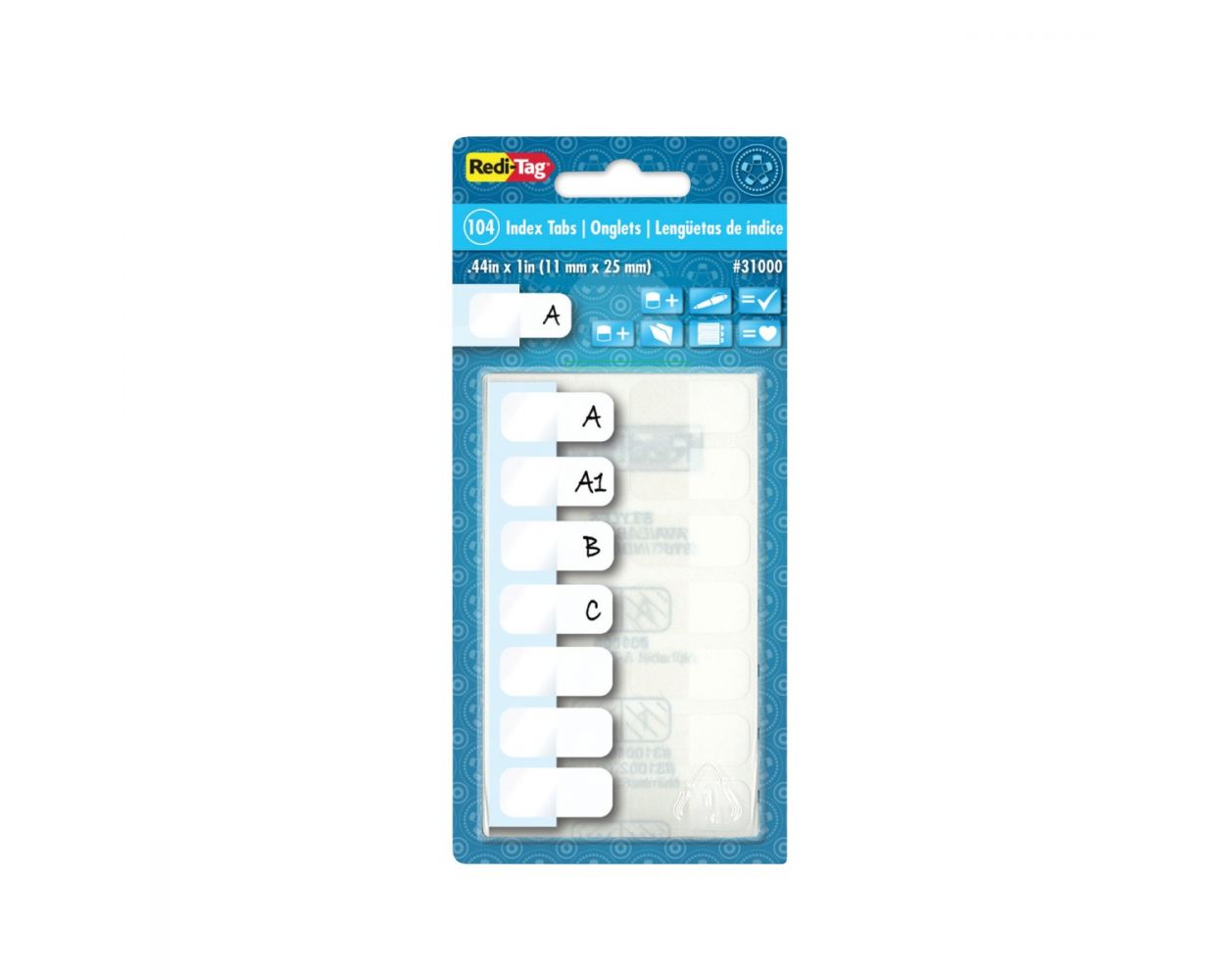 Redi-Tag® Permanent Write-On Index Tabs, 416/Pack