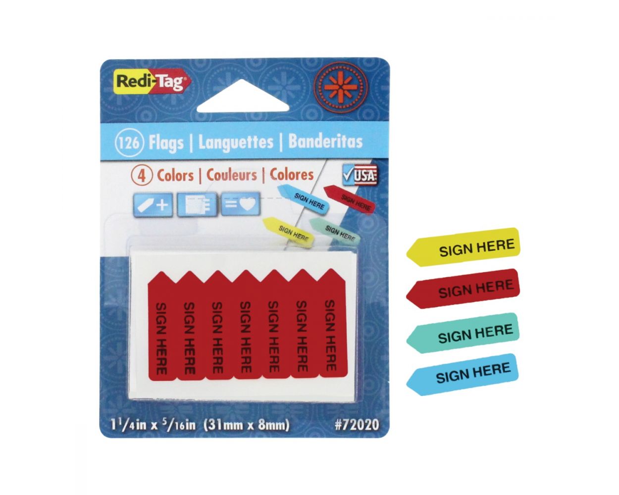 Redi-Tag® Arrow Flags in 4 Assorted Colors, 154/Pack